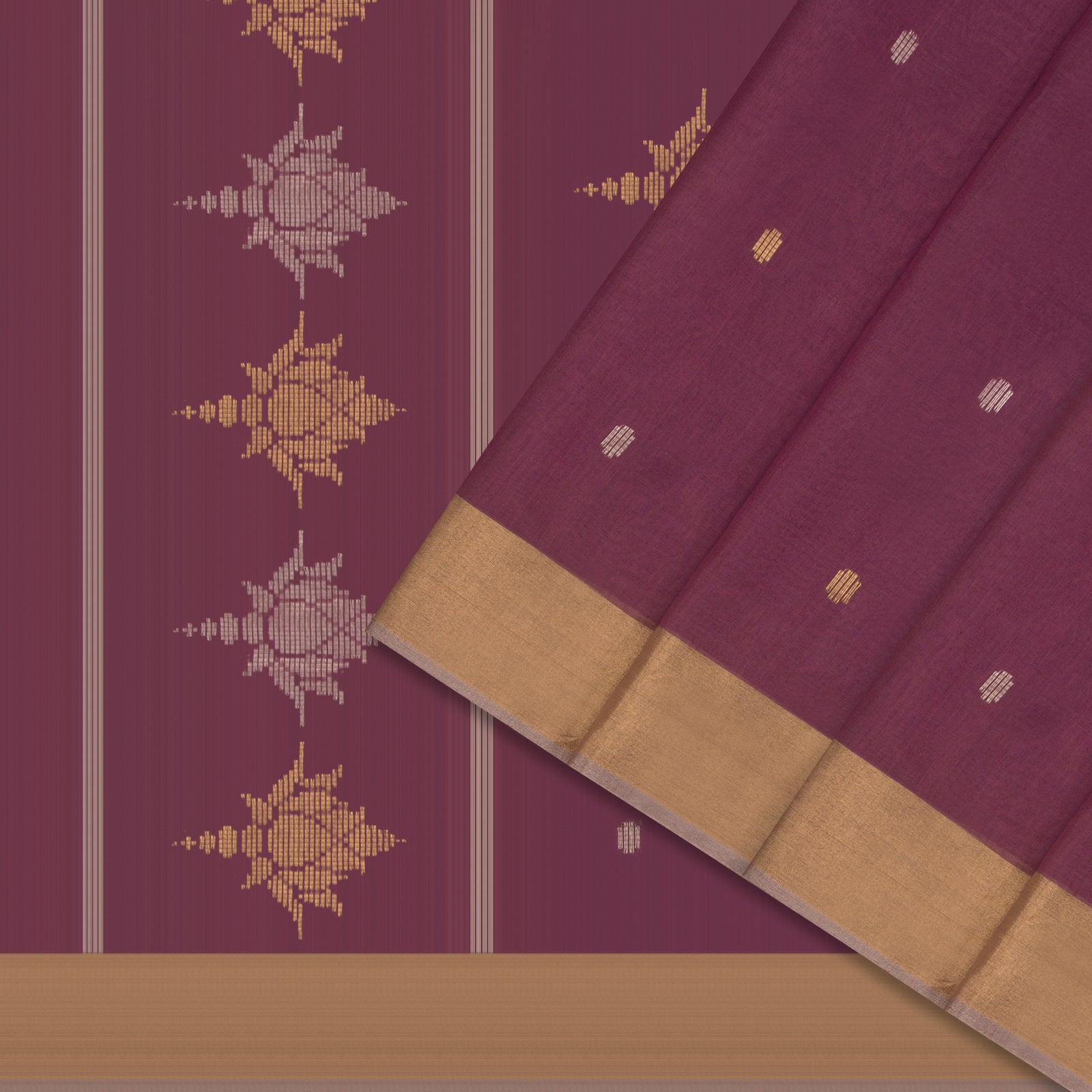 Pradeep Pillai Chanderi Silk/Cotton Sari 25-008-HS005-00236